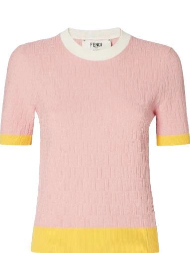 Fendi Ff Jacquard Short-sleeved Jumper - Multicolor