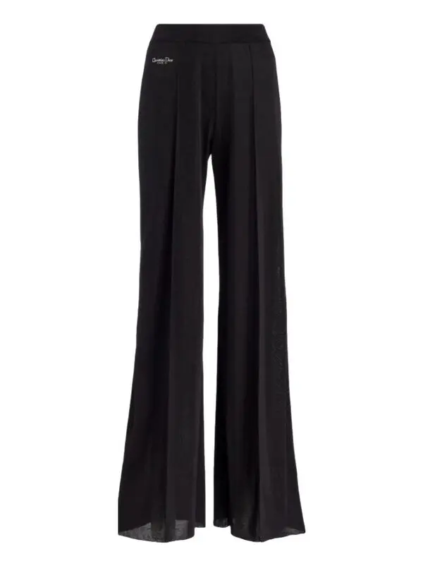 Dior Logo Graphic Wide-leg Track Pants - Black