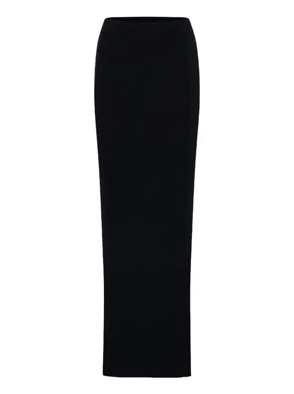 DION LEE Gradient Ribbed-knit Maxi Skirt - Black