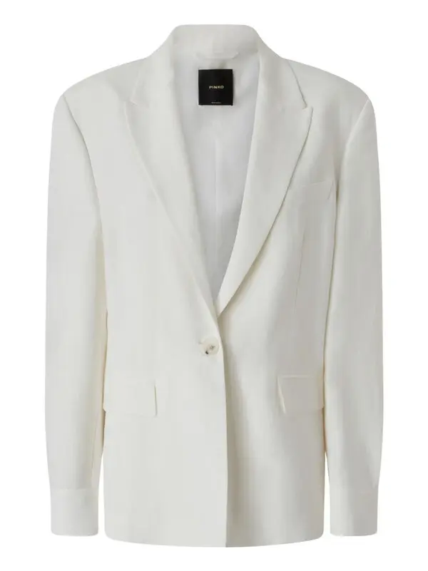 Pinko Single-breasted Blazer With Notched Lapels - White