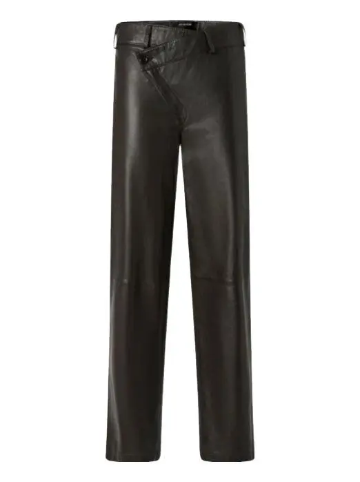 Pinko Leather Slim-fit Trousers - Black