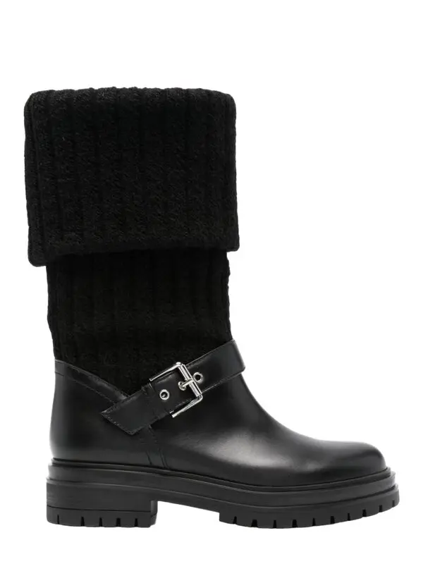 GIANVITO ROSSI Thurso Strap Detailed Pull-on Biker Boots - Black