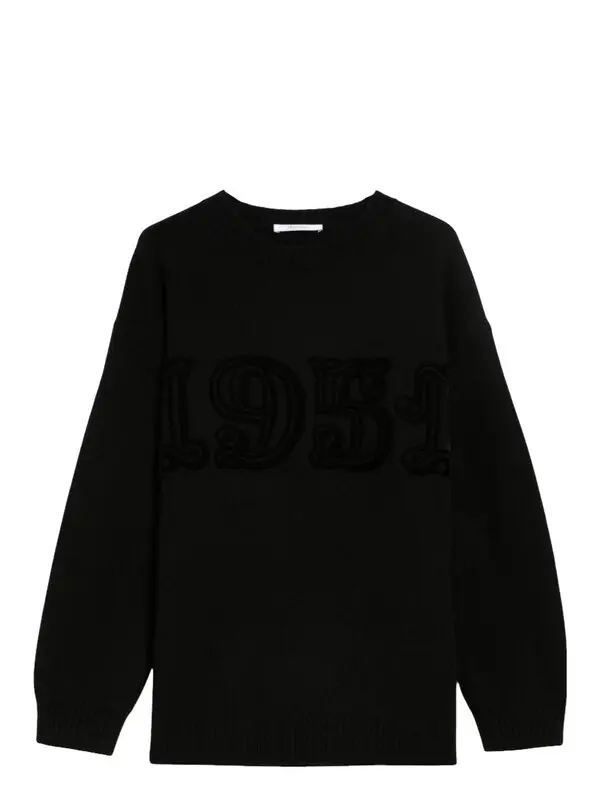 Max Mara 1951" Textured Crewneck Jumper - Black
