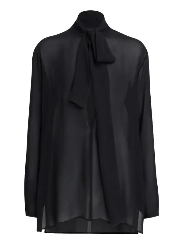 Alaïa Pussy-bow Georgette Blouse - Black