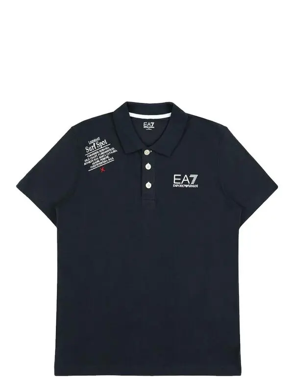 EA7 Logo Printed Polo Shirt - Black