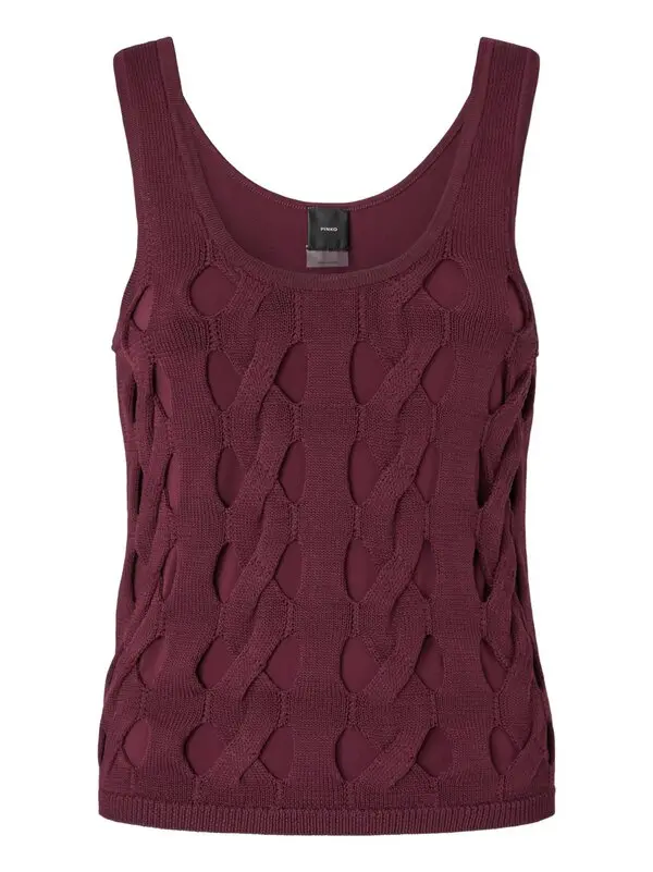 Pinko Cut-out Knitted Sleeveless Top - Red