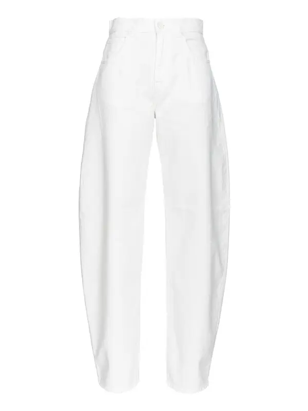 Pinko Wide-leg Jeans With Belt Rings - White
