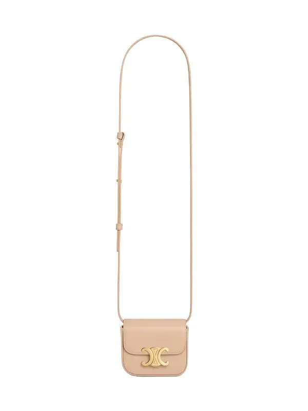 Celine Mini Claude Bag In Shiny Calfskin - Oat-beige