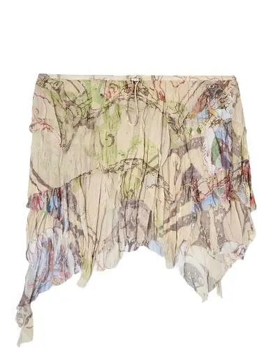 DIESEL® O-silla" Mini Skirt With Toggle Waist - Beige