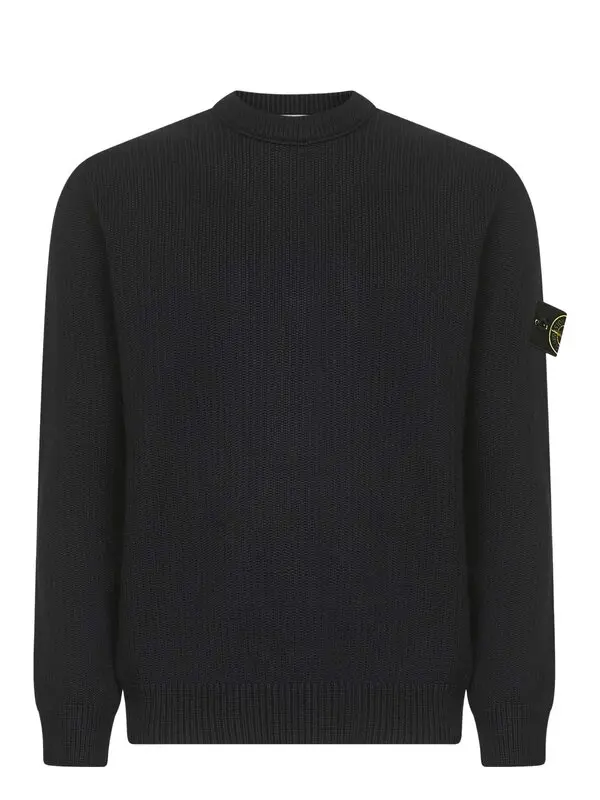 Stone Island Knitted Crew Neck Pullover - Black