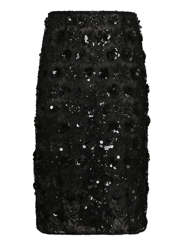 Dolce & Gabbana Sequin Embellished Skirt - Black