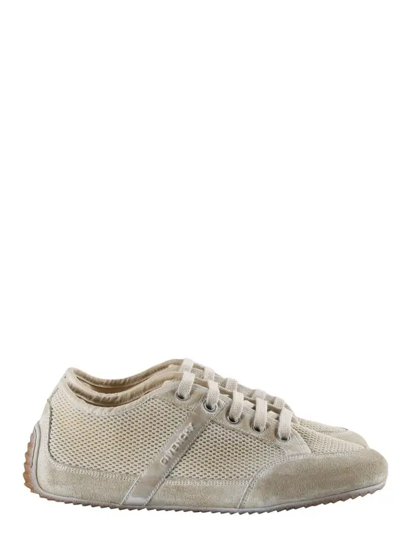 Givenchy Slim Sneakers In Painted Mesh And Suede - Nude