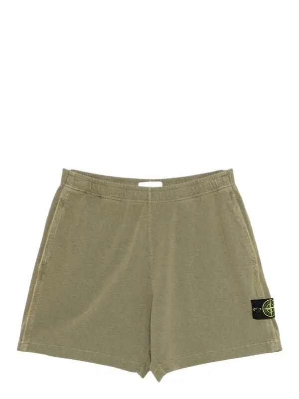 Stone Island Logo Patch Old Effect Shorts - Gray
