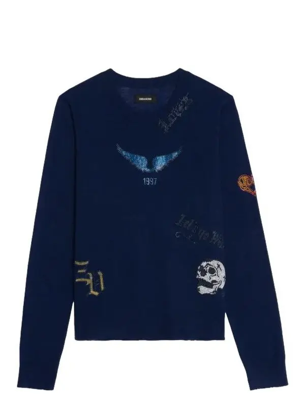Zadig&Voltaire Crystal-embellished Long-sleeve Pullover - Black