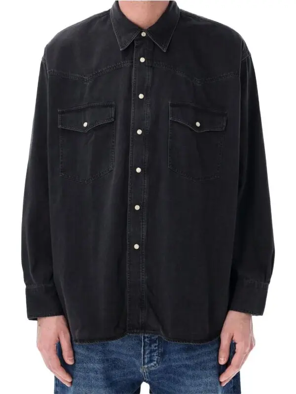 Studio Nicholson Mylo Relaxed Denim Shirt - Black
