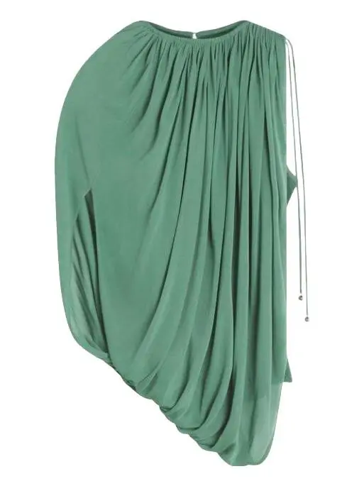 LANVIN Draped Pleated Top - Green