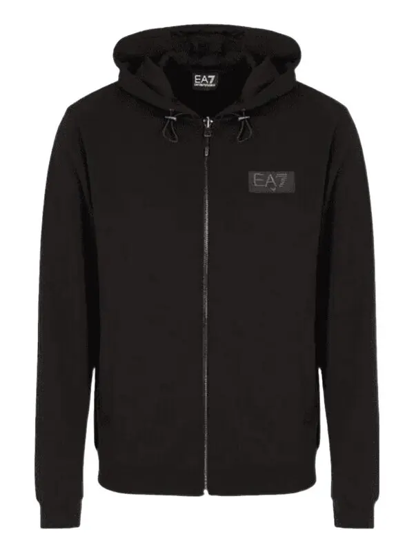 EA7 Hooded Zipper Sweater - Black