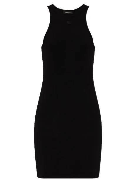 ANINE BING Sleeveless Racerback Mini Dress With Monogram Detail - Black