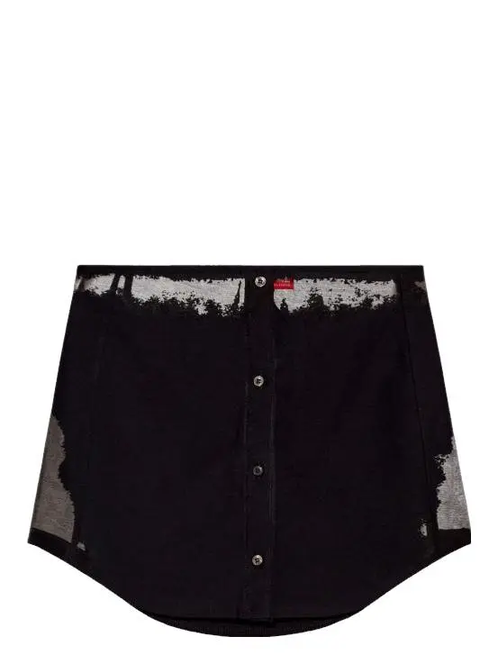 DIESEL® Curved Hem Mini Skirt - Black