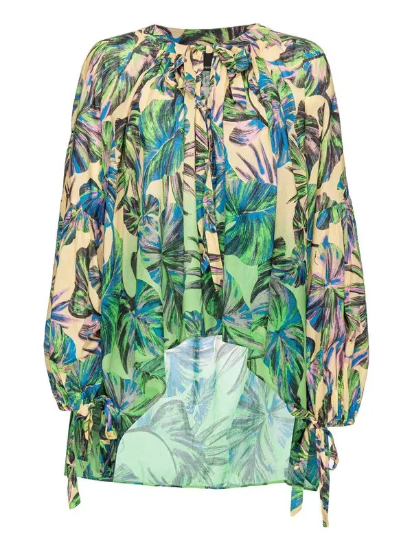 Pinko Leaf-print Blouse - Green