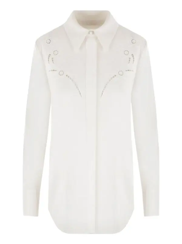 Chloé Lace Detailed Long Sleeve Shirt - White
