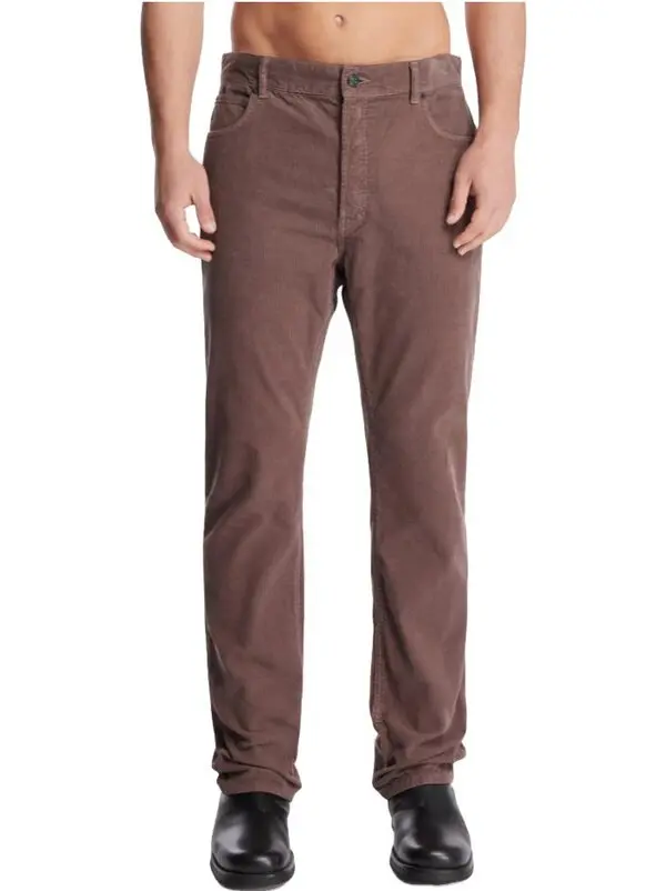 THE ROW Straight Leg Corduroy Trousers - Brown