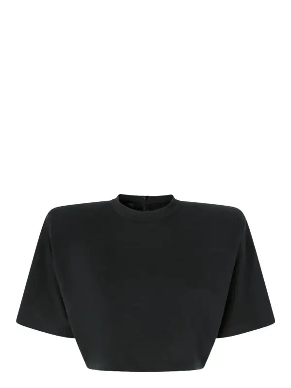 Pinko Crewneck Cropped T-shirt - Black