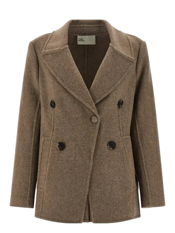 Tory Burch Double Breasted Blazer - Beige