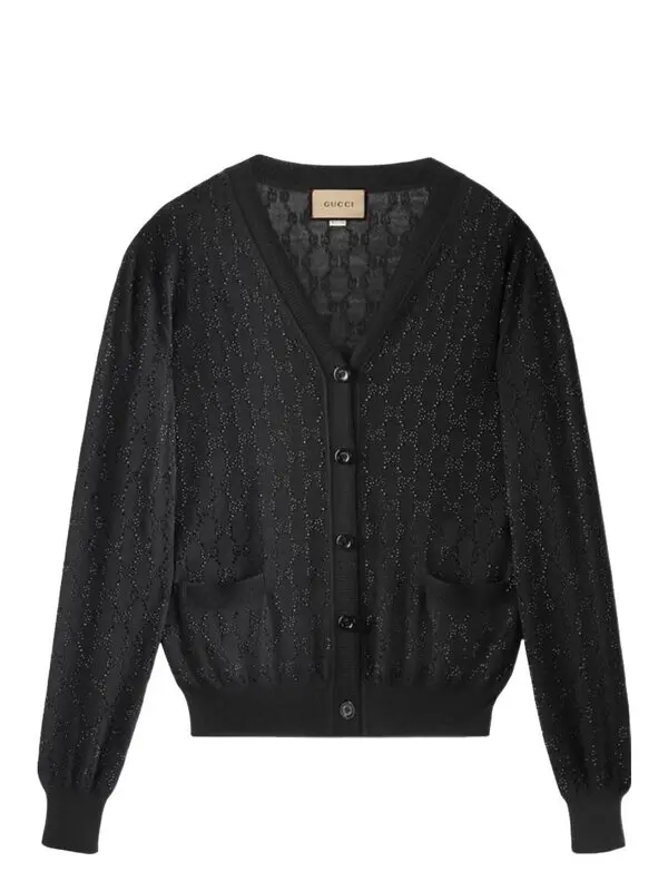 Gucci V-neck Knit Cardigan - Black