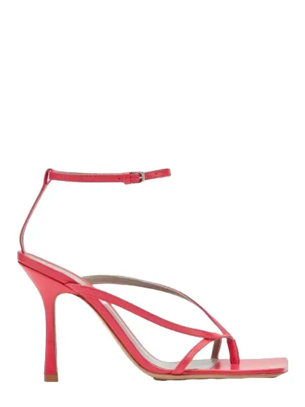 Bottega Veneta Square-headed High-heeled Sandals - Red