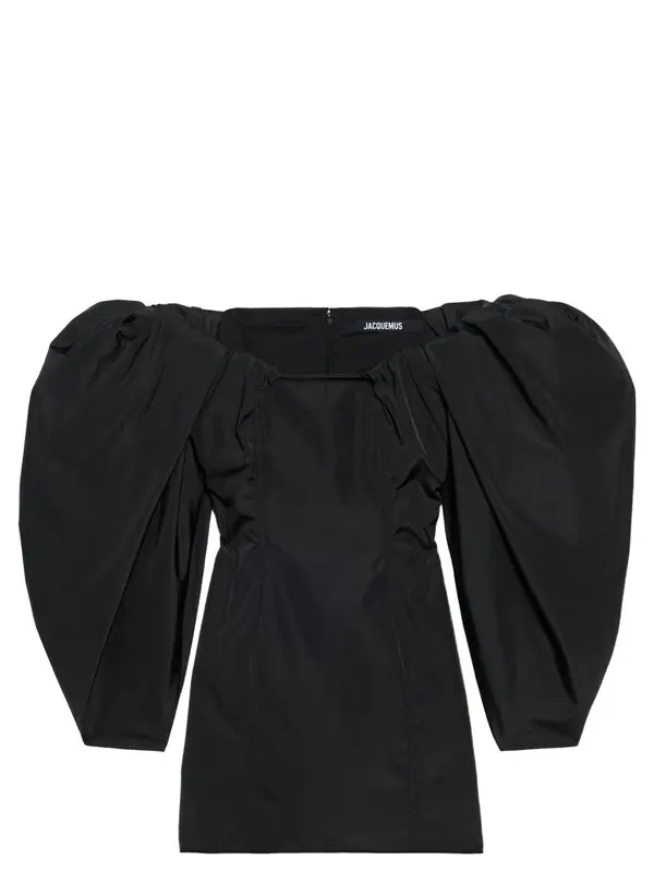 Jacquemus Draped Mini Dress - Black
