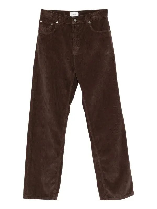 HAIKURE Boyfriend Straight-leg Corduroy Pants - Black