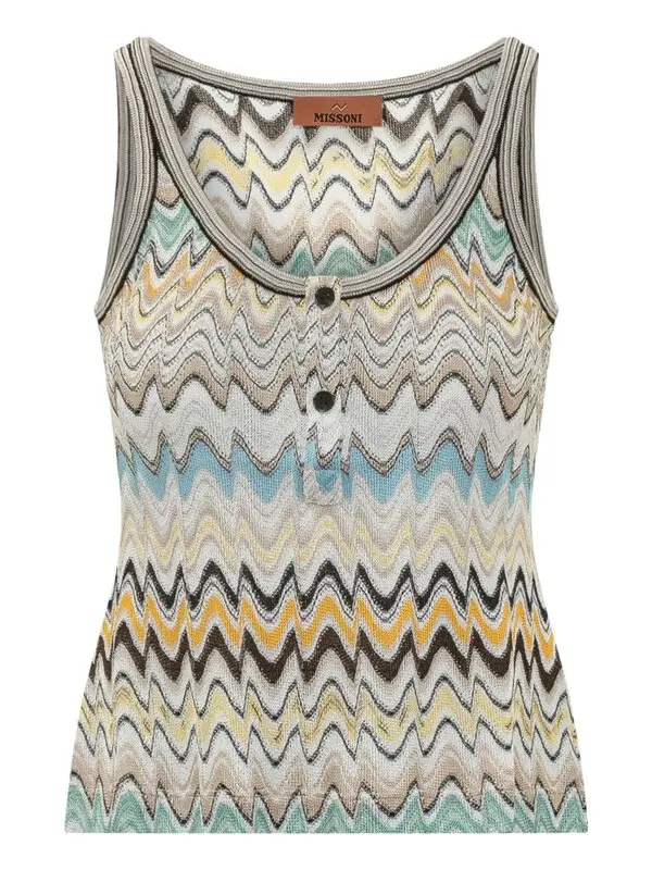 Missoni Chevron Knit Tank Top - Nude