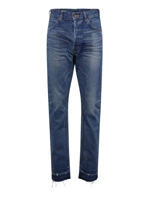 Celine Lou Jeans In Vintage Dark Union Wash Denim - Blue