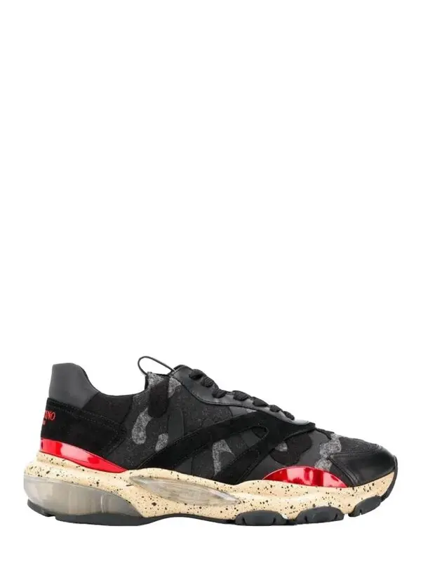 Valentino Garavani Bounce Camouflage Sneakers - Black