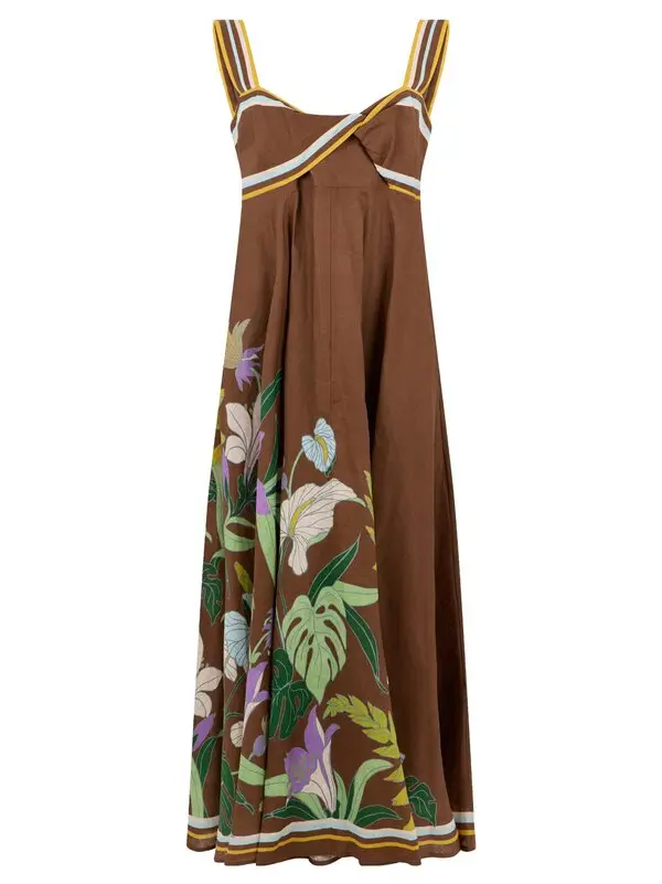 ALEMAIS Alfie Floral Maxi Dress - Brown