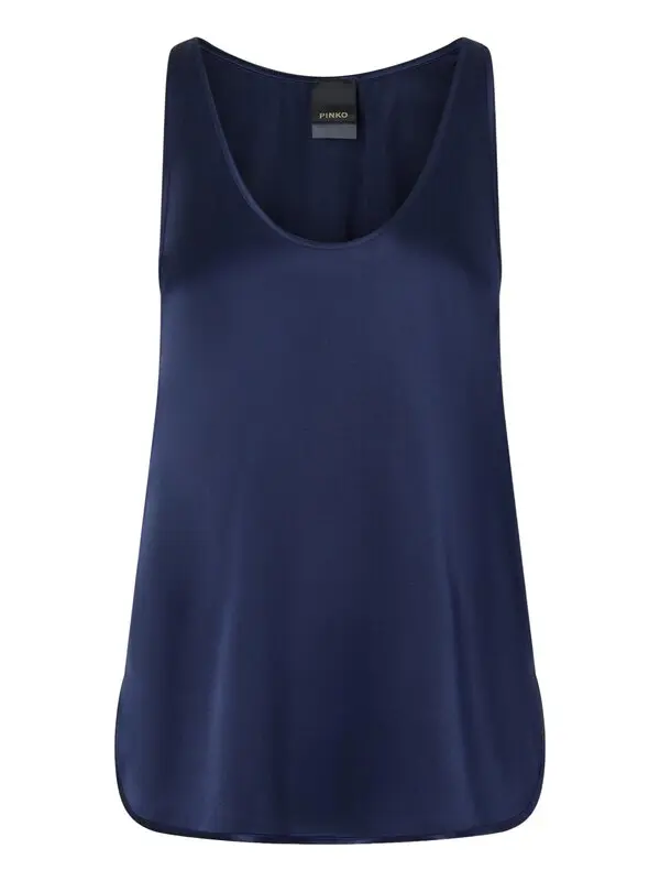 Pinko Crewneck Satin Tank Top - Blue