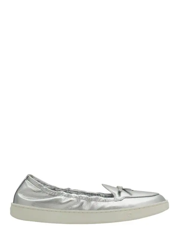 FERRAGAMO Flexible Loafer With Mini Bow Detail - Silver