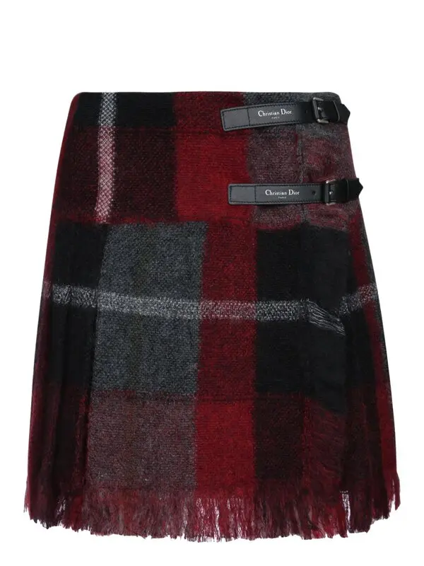 Dior Plaid Kilt With Tassel Details - Black