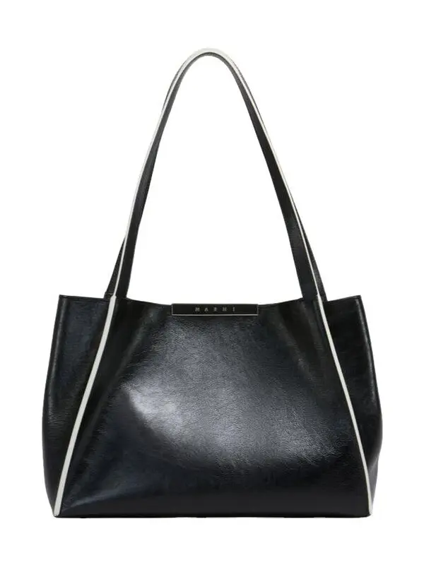 Marni Leather Tote Bag - Black