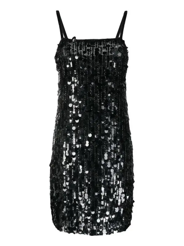 P.a.r.o.s.h Sleeveless Sequin Mini Dress - Black