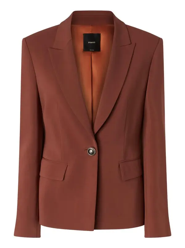 Pinko Single Buttoned Tailored Blazer - Burnt Orange