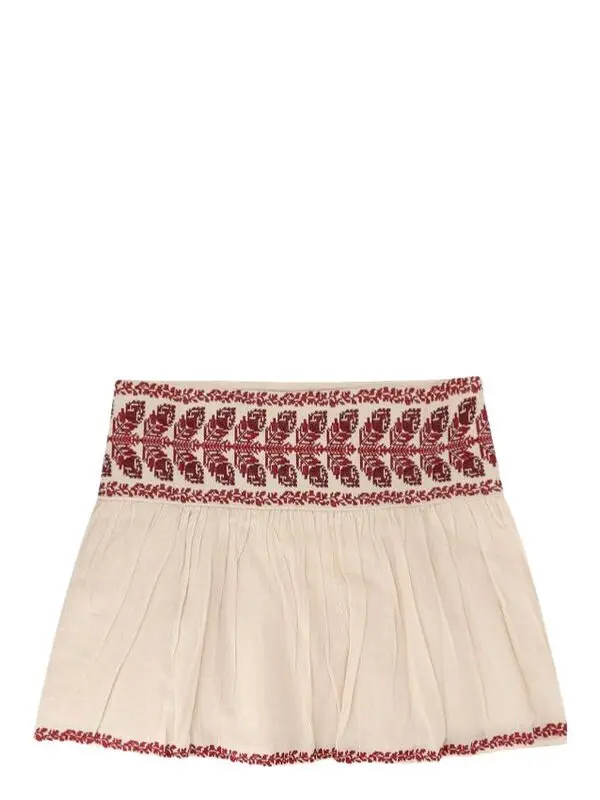 Isabel Marant Étoile Embroidered A-line Mini Skirt - Rice Red