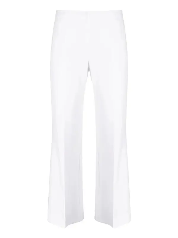 P.a.r.o.s.h High Waist Stretch-wool Cropped Flared Trousers - White