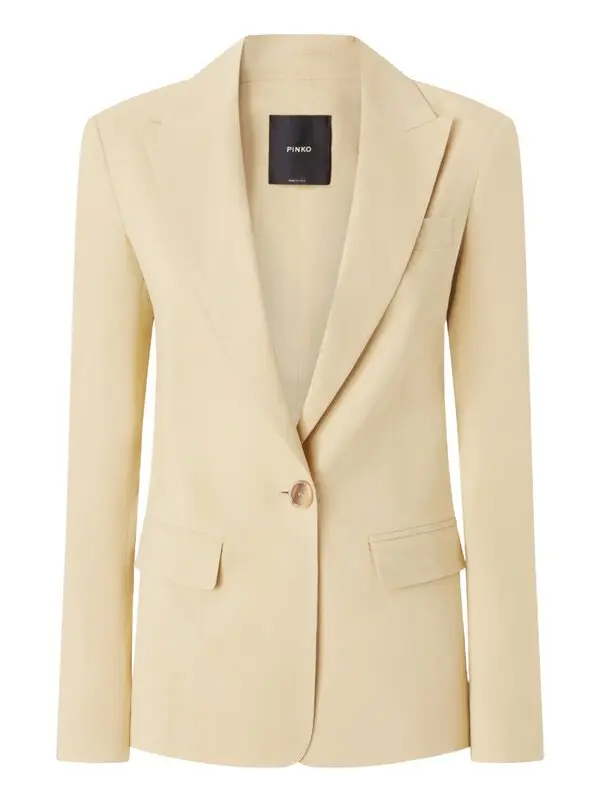 Pinko Single-buttoned Blazer With Hollow Back Detail - Nude