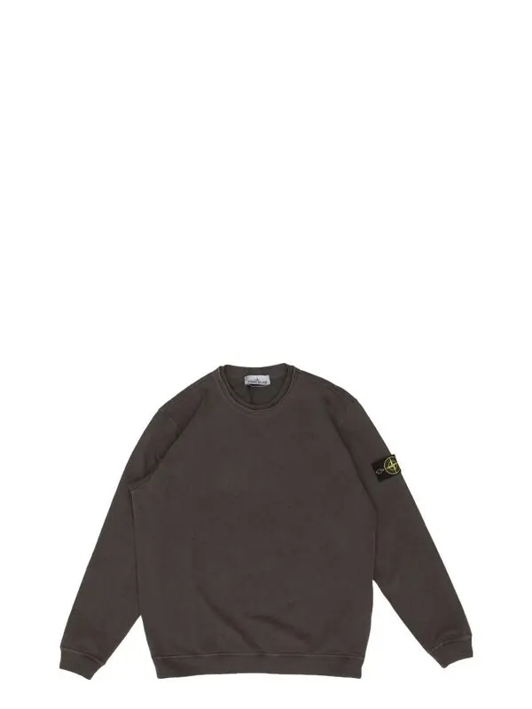 Stone Island Regular-fit Crewneck Sweatshirt With Logo Detail - Black