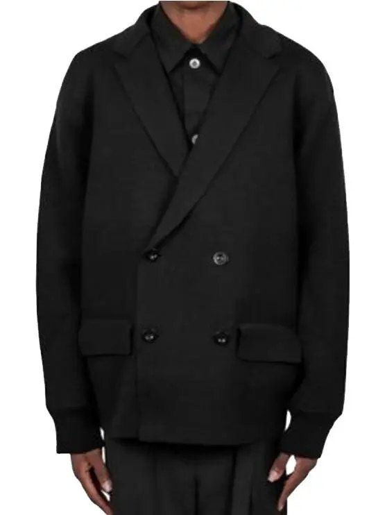 Sacai Long-sleeved Double-breasted Jacket - Black