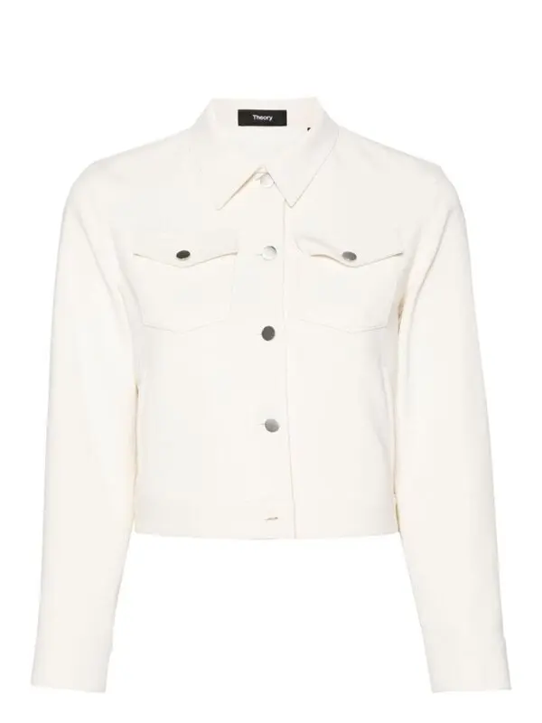Theory Shrunken Button-up Trucker Jacket - White