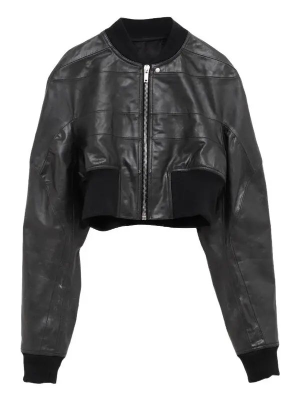 Rick Owens Cropped Bomber Jacket - Black