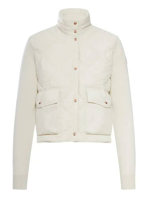 Moncler Quilted Knitted Jacket - Beige